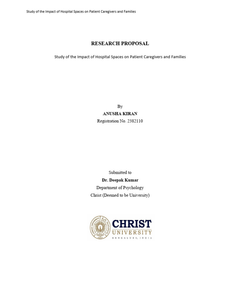 Research Proposal - ANUSHA KIRAN - 2382110 | PDF | Caregiver | Focus Group