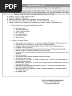 Experience Work Sheet Sample | PDF | Classroom | Teachers