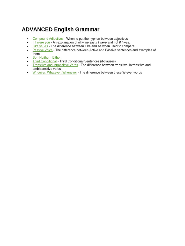 Advanced English Grammar Pdf