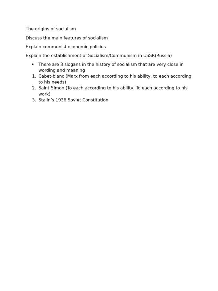 Socialism's Roots and Soviet Rise | PDF