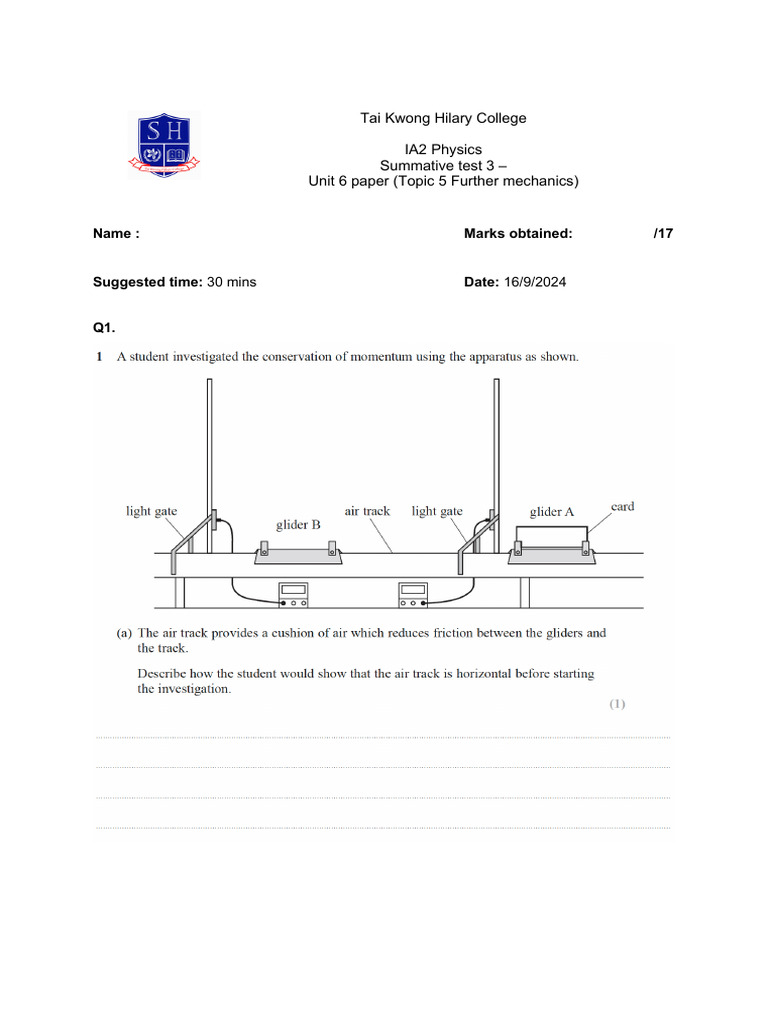 Unit6 Summative C Further Mechanics | PDF