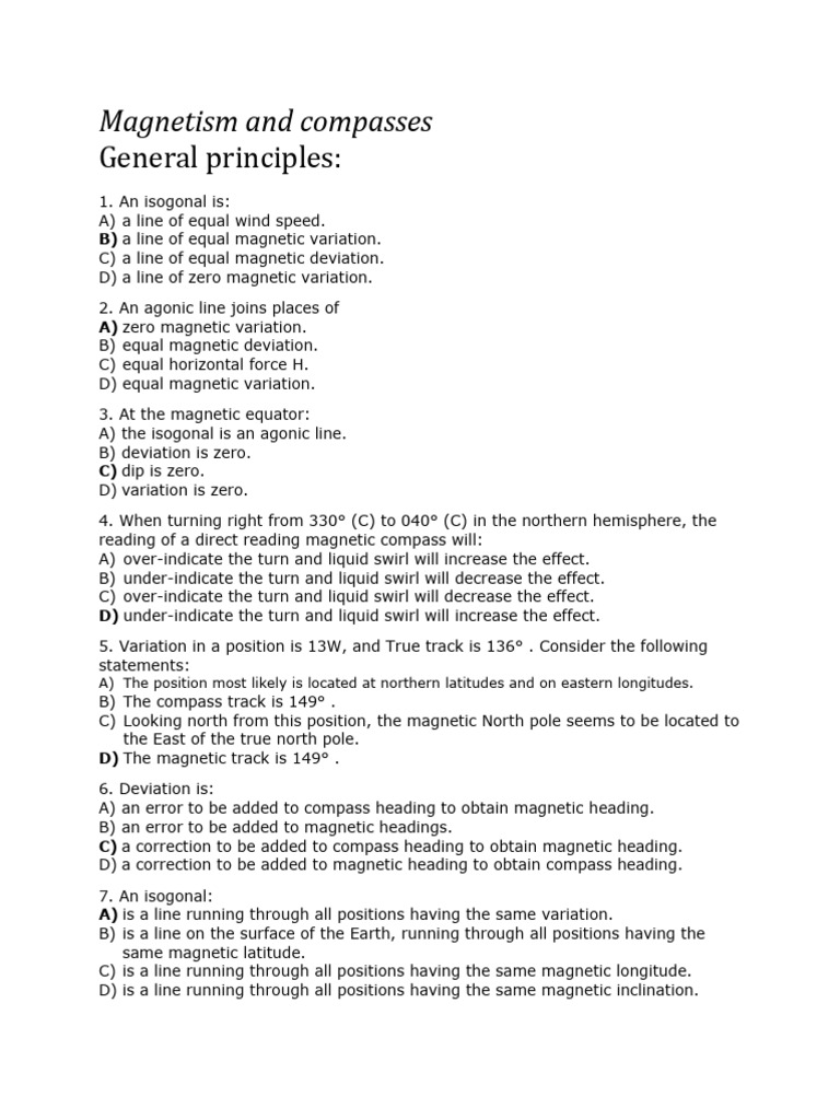 Magnetism and Compasses | PDF | Compass | Navigation