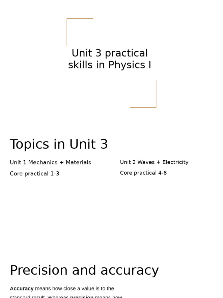 Unit 3 Practical Skills | PDF | Observational Error | Accuracy And Precision