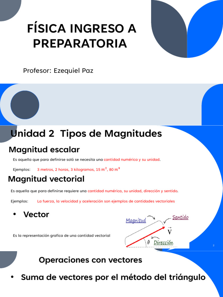 Tipos de Magnitudes y Vectores en Física | PDF