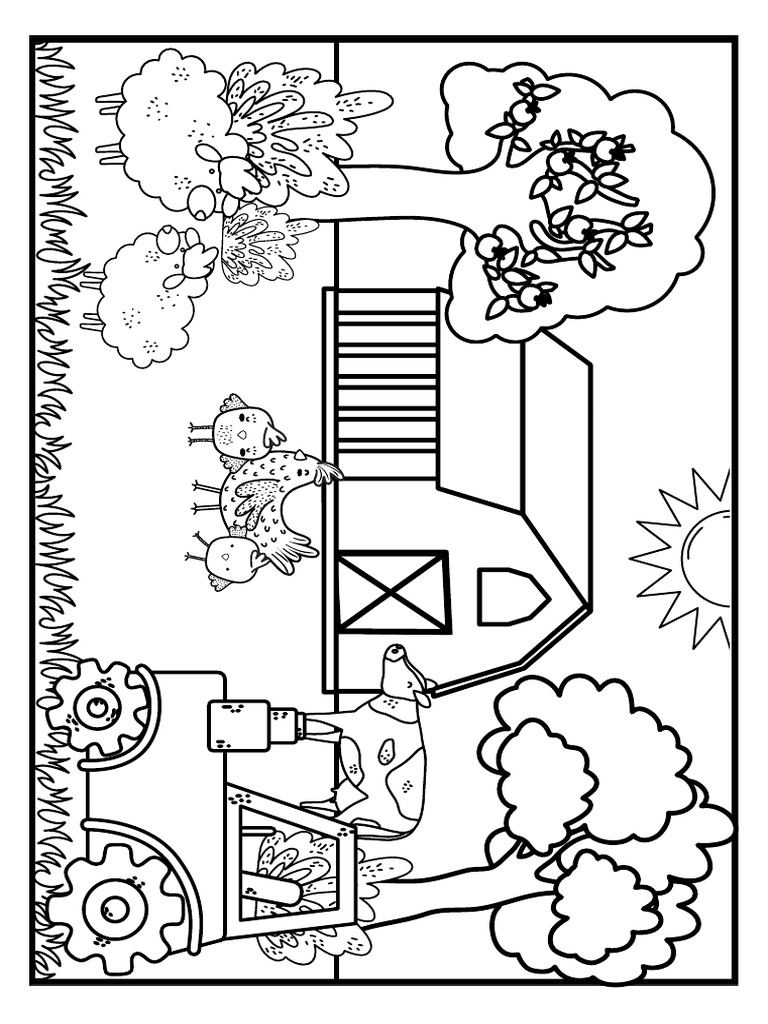 Following Directions at The Farm Coloring Worksheet | PDF