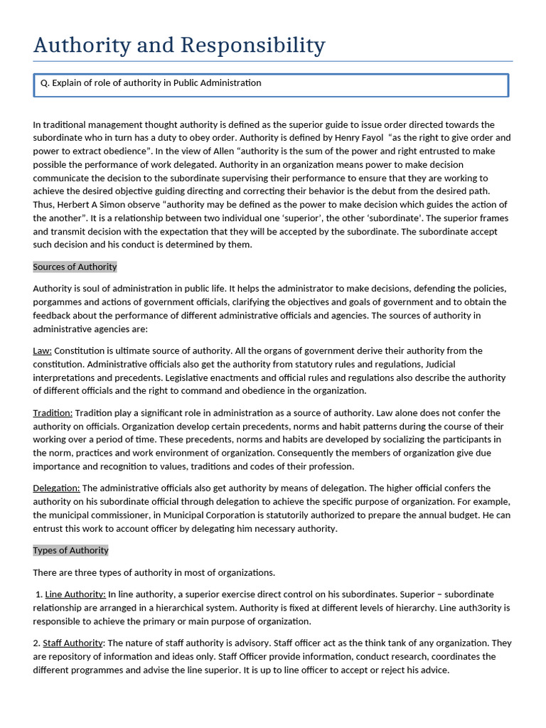 Authority and Responsibility - CC 13 | PDF | Hierarchy | Governance