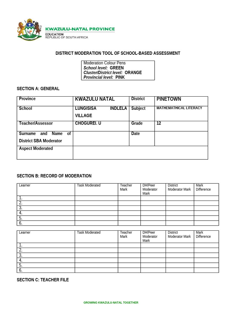 School-Based Assessment Moderation Guide | PDF | Educational Assessment ...