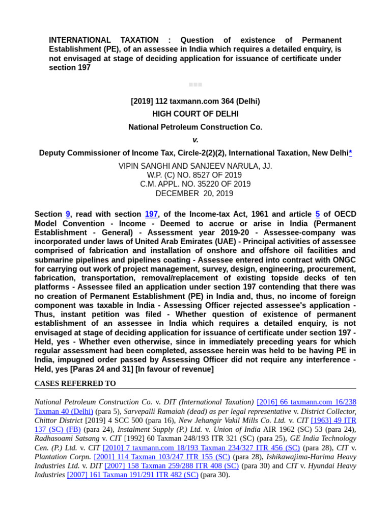 Delhi HC - National-Petroleum-Const | PDF | Taxes | Payments