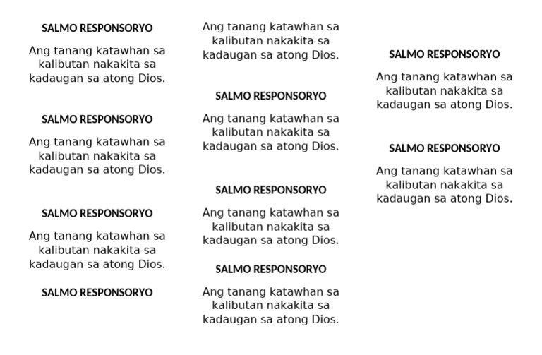 Salmo Responsoryo | PDF
