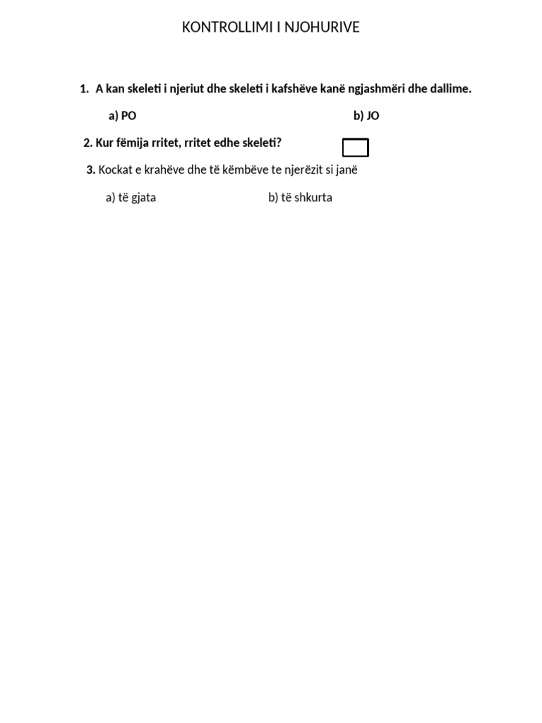 Kontrollimi I Njohurive | PDF