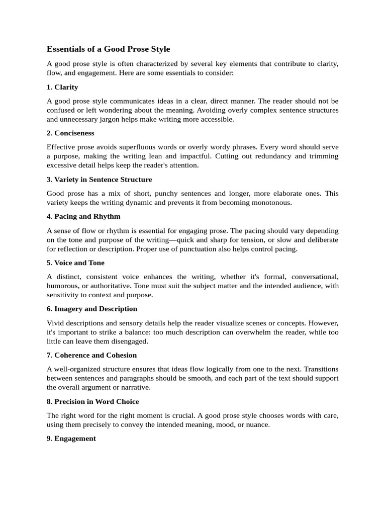 Essentials of A Good Prose Style | PDF | Linguistics | Communication