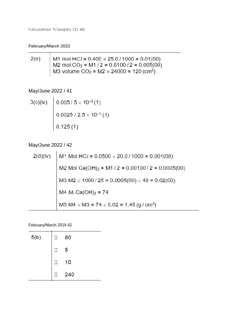 Calculation Triangles - 2 AK | PDF