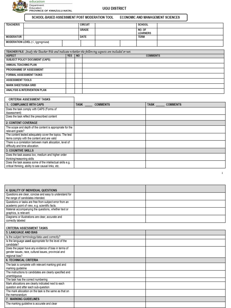 Ade 7-9 EMS Post Moderation Tool | PDF | Educational Assessment ...