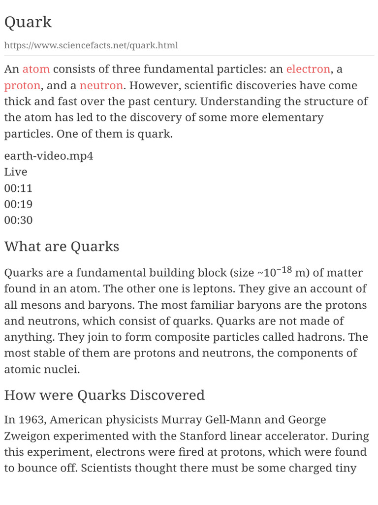 Quark - Definition, Meaning, & Flavors+ | PDF | Quark | Proton