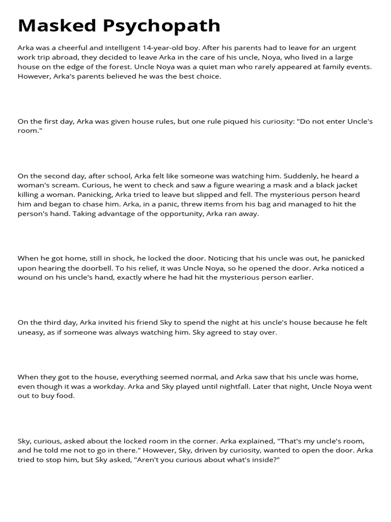 Masked Psychopath | PDF