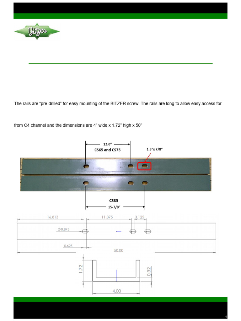 Mounting Rails for CS Compressors | PDF | Mechanical Engineering
