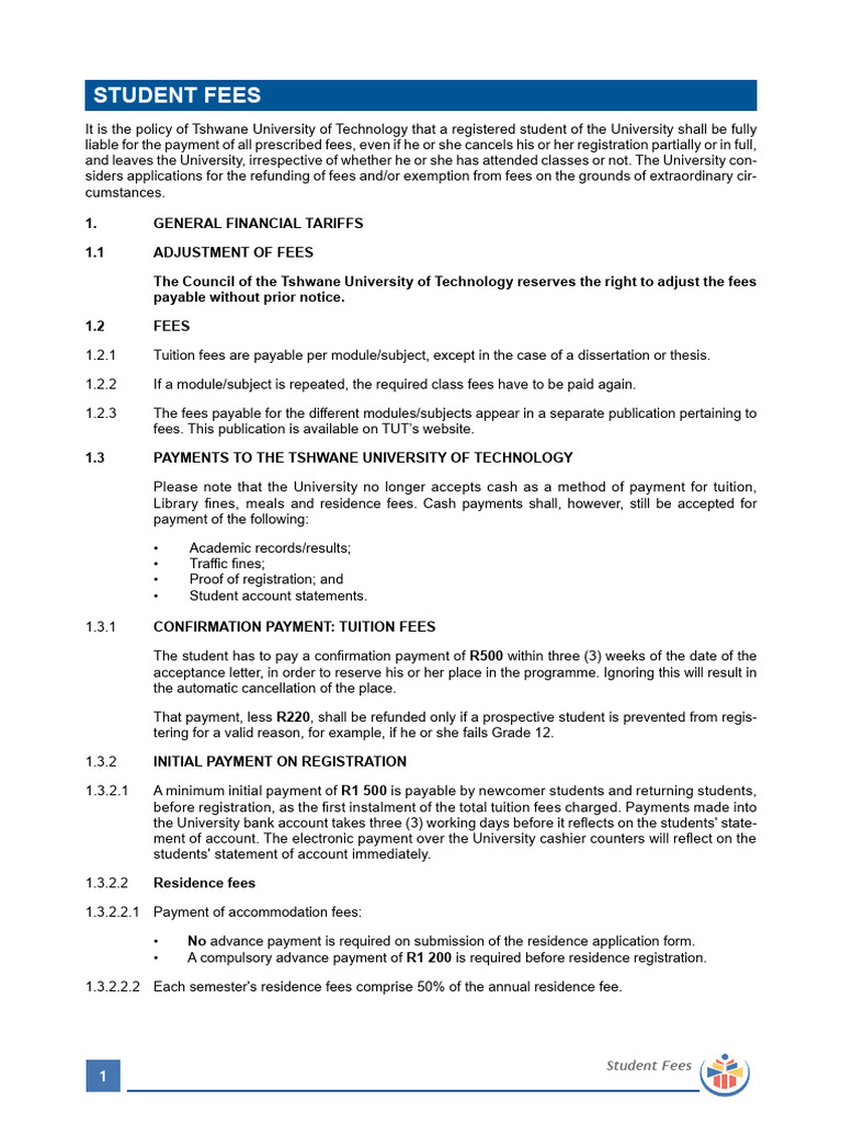 Students Rules and Regulations Student Fees 2025 | PDF | Banks | Cheque