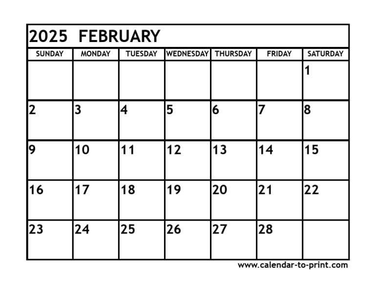 February 2025 Calendar | PDF