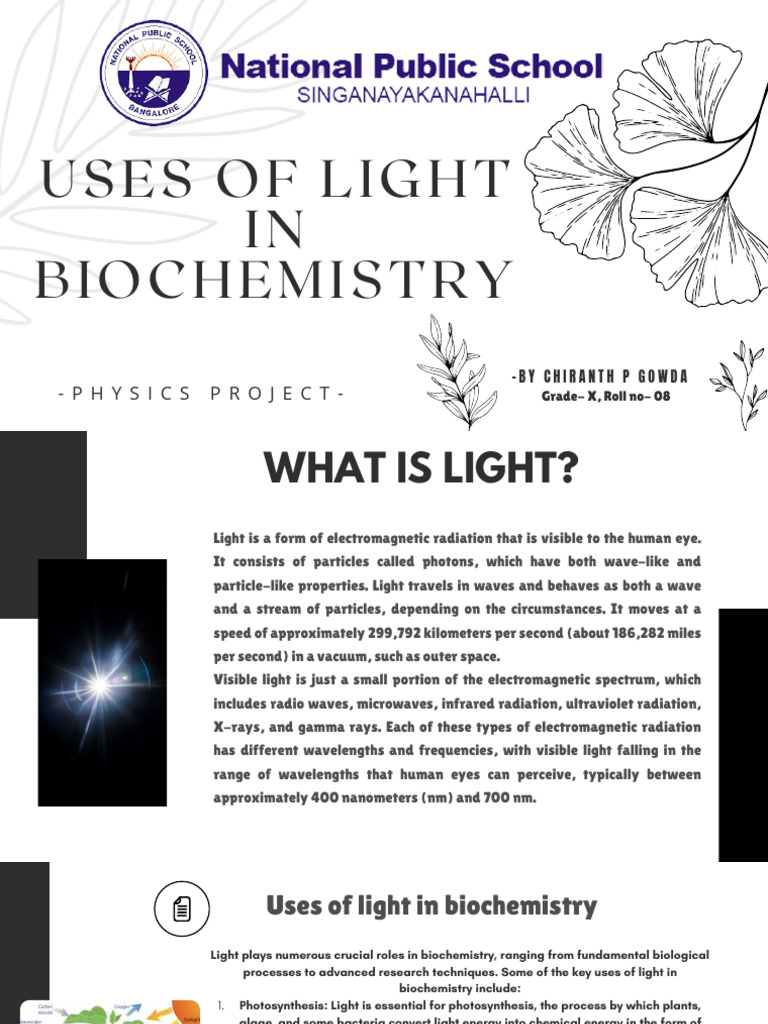 Light's Role in Biochemistry Applications | PDF | Electromagnetic ...