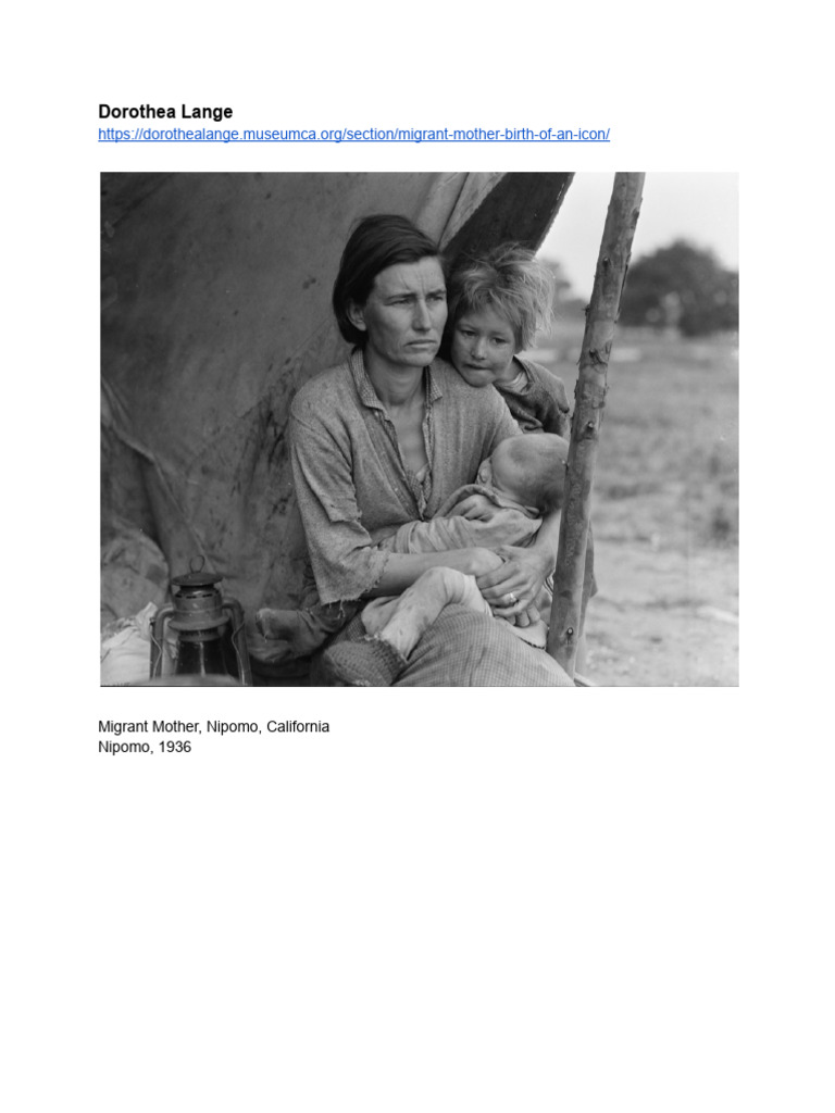 Dorothea Lange Photography BOW | PDF