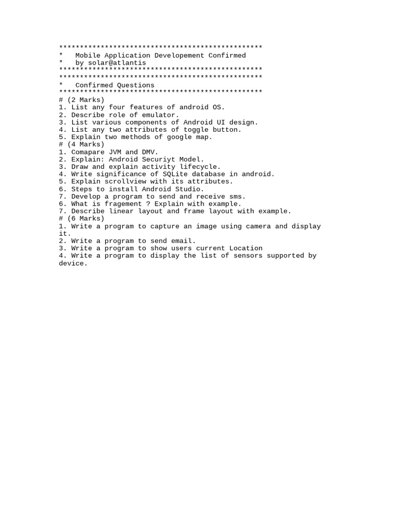 MAD Question Paper | PDF