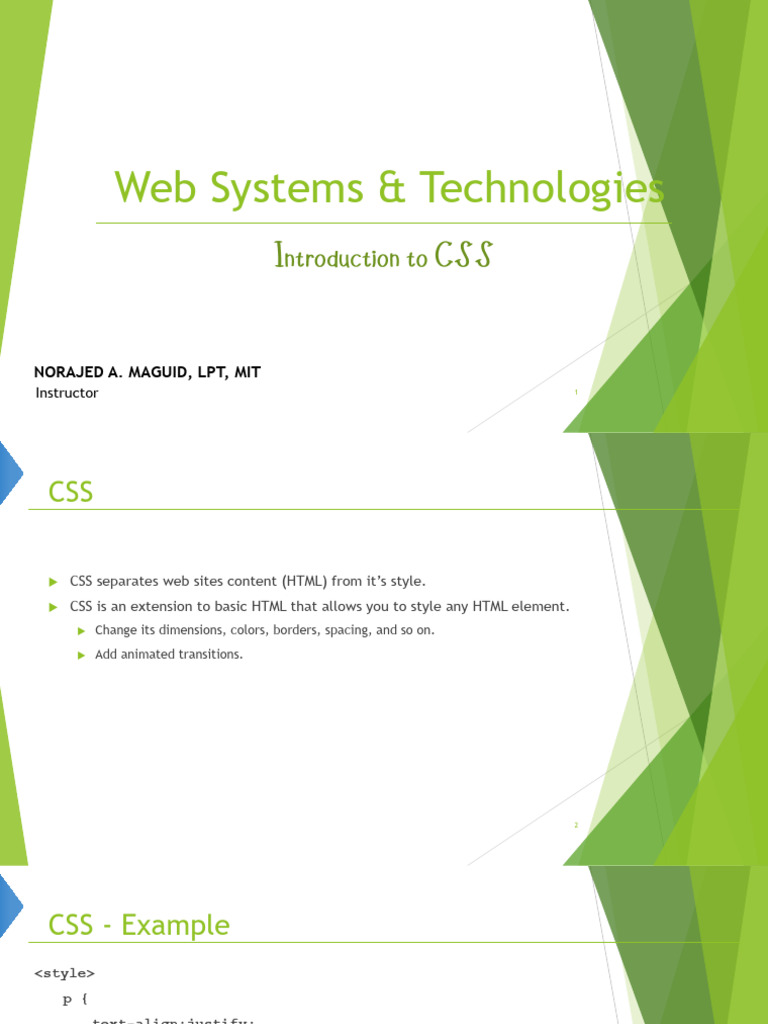 Web Development: CSS & HTML Basics | PDF | Html Element | Html