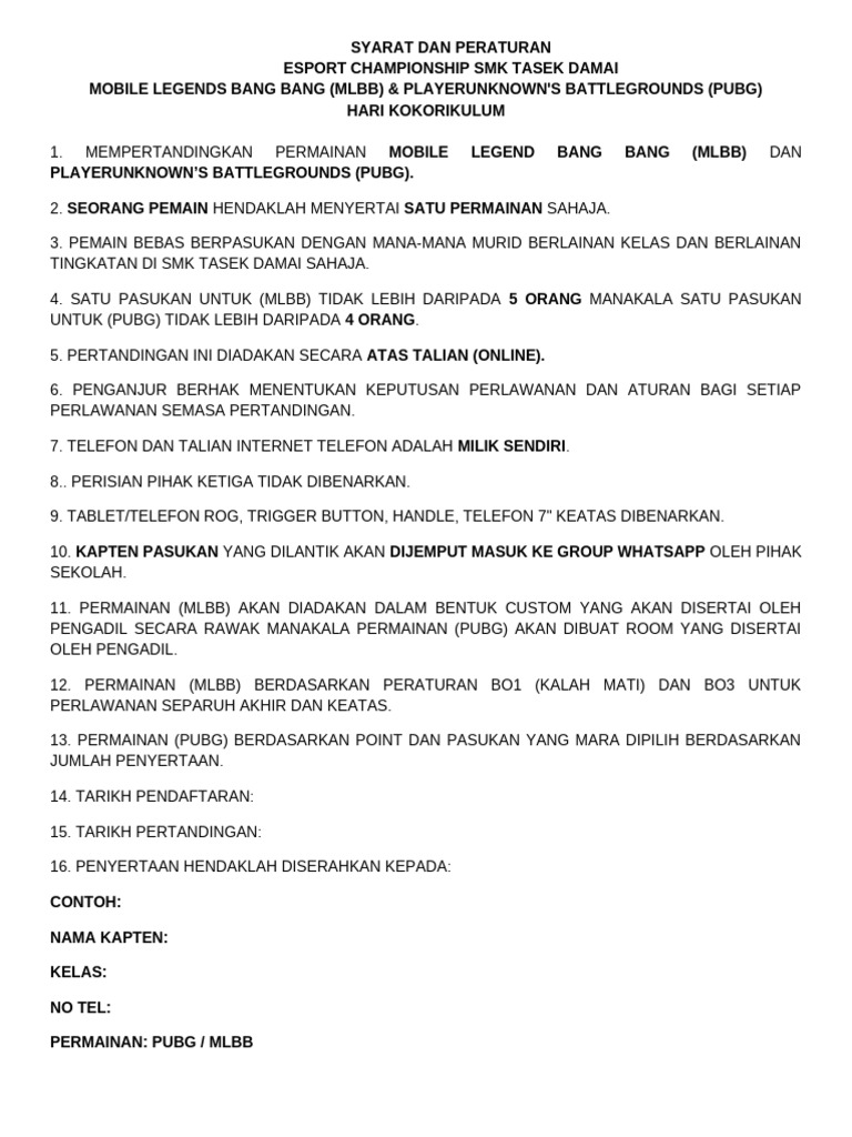 Syarat Dan Peraturan | PDF