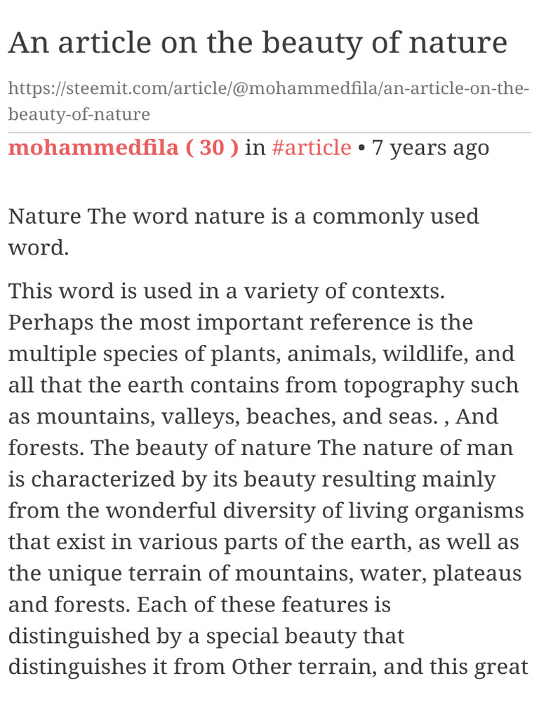 The Beauty of Nature Explained | PDF | Nature | Earth Sciences