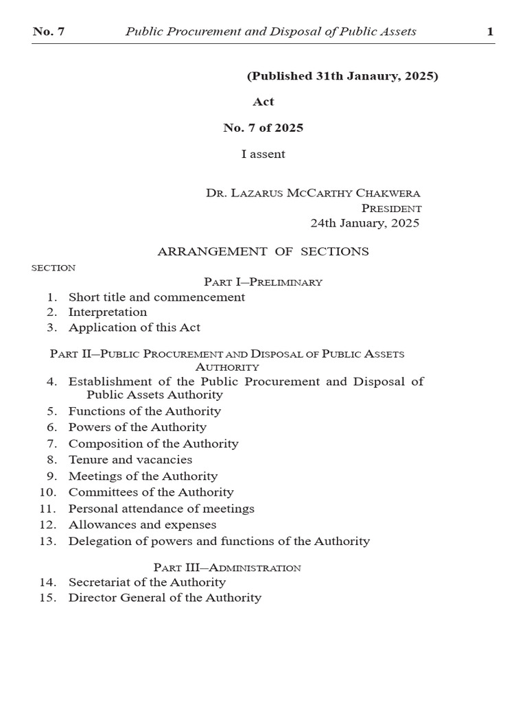 Public Procurement Act 2025 Overview | PDF | Auction | Procurement