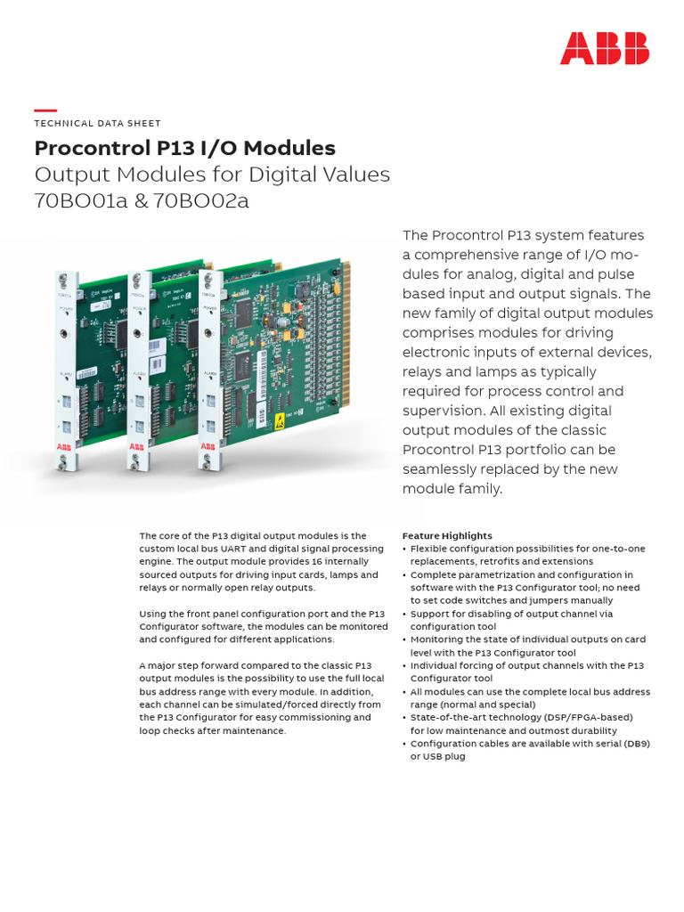 2VAA007652 en B Procontrol+P13+Output+Modules+for+Digital+Values | PDF ...