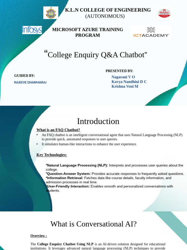 College Enquiry Q & A Chatbot | PDF | Artificial Intelligence ...