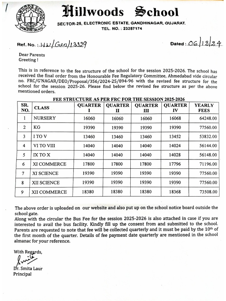Fees Structure 2025-26 | PDF
