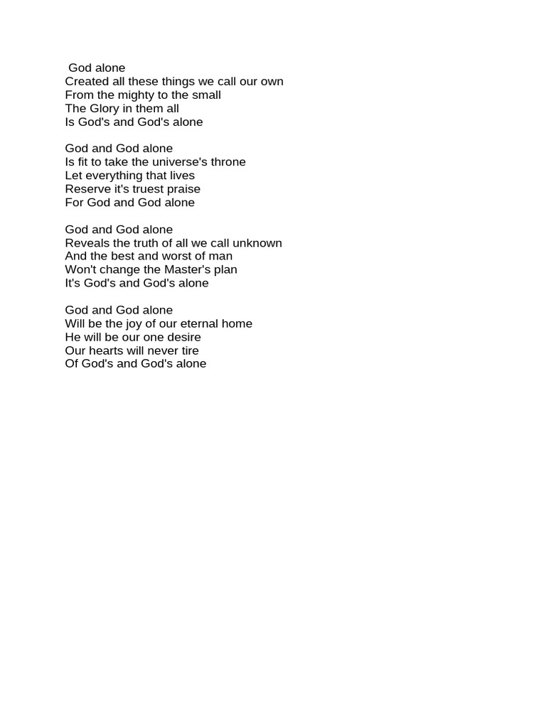 God Alone Pdf