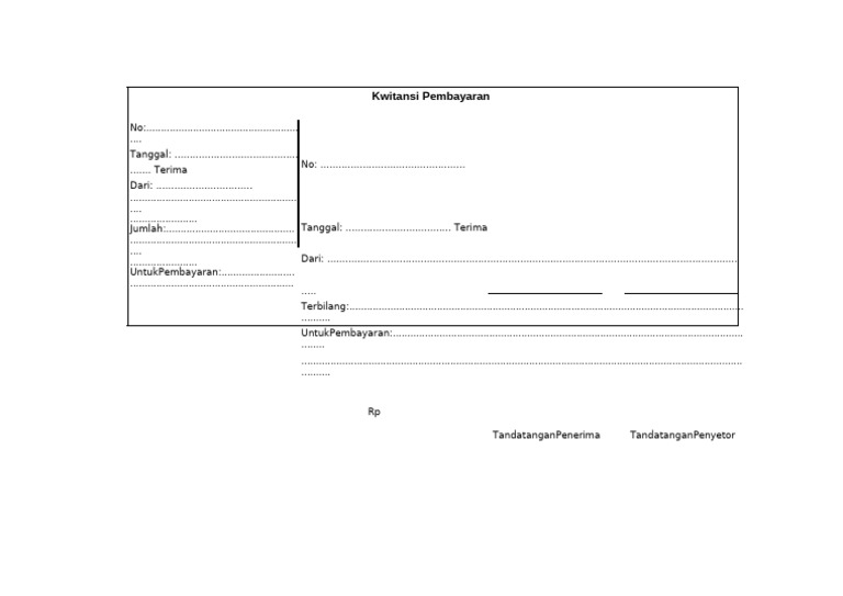 Template Kwitansi | PDF