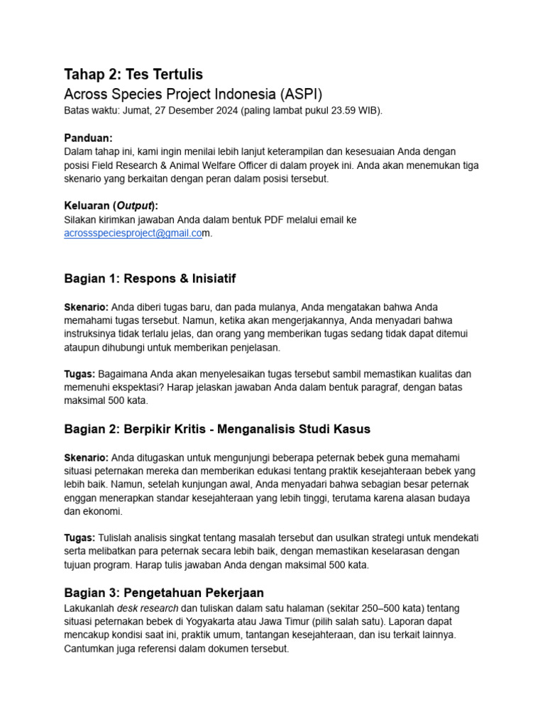 ASPI - Tahap 2 Tugas Tertulis | PDF