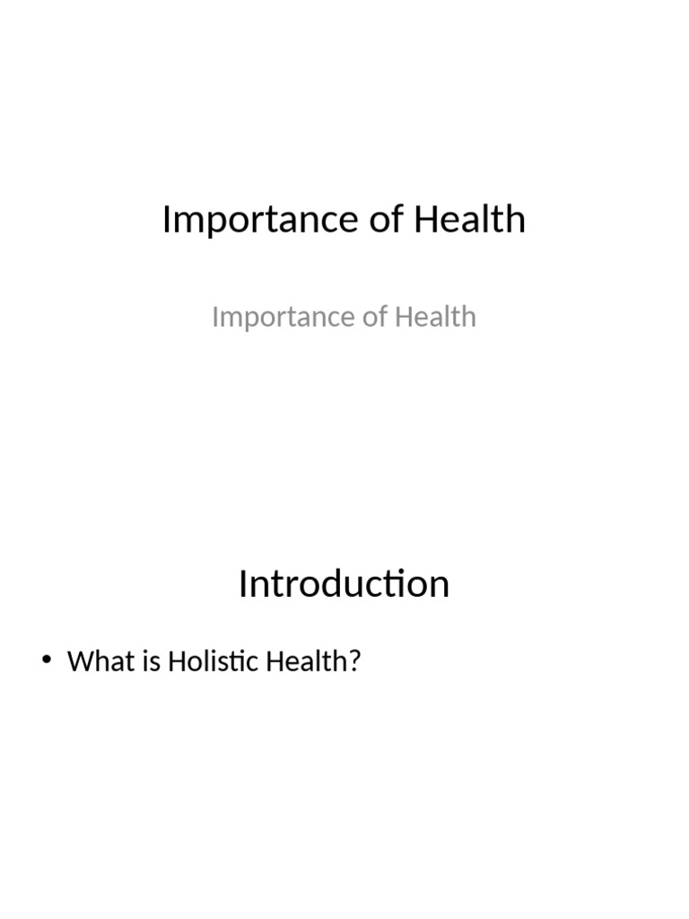 Holistic Health: Key Aspects Explained | PDF