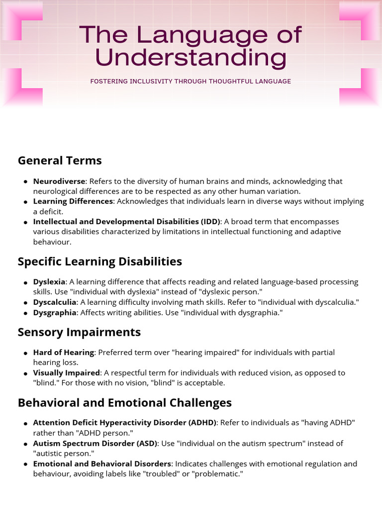 Inclusive Language for Neurodiversity | PDF | Learning Disability ...