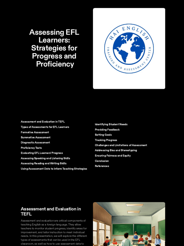 EFL Assessment Strategies for Progress | PDF | Educational Assessment ...