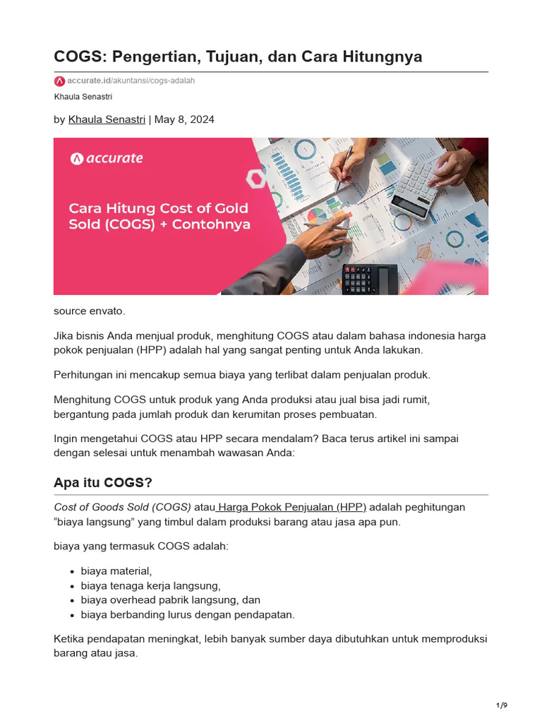 Cara Menghitung COGS untuk Bisnis | PDF
