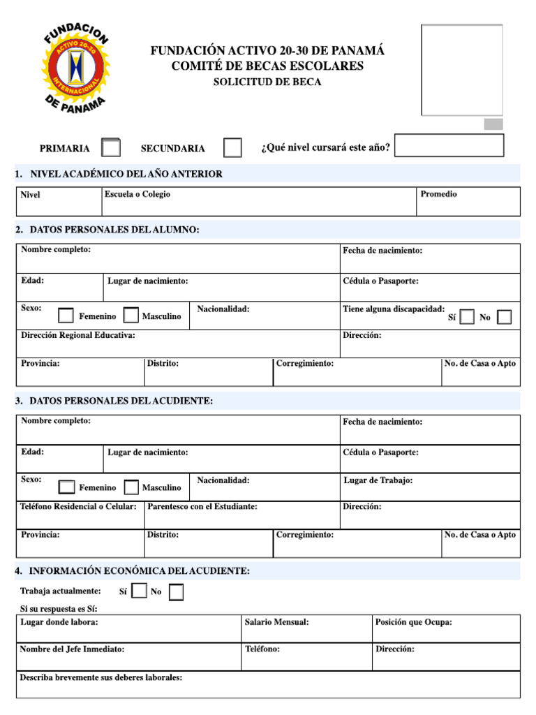 Formulario Solicitud de Becas 2025 | PDF