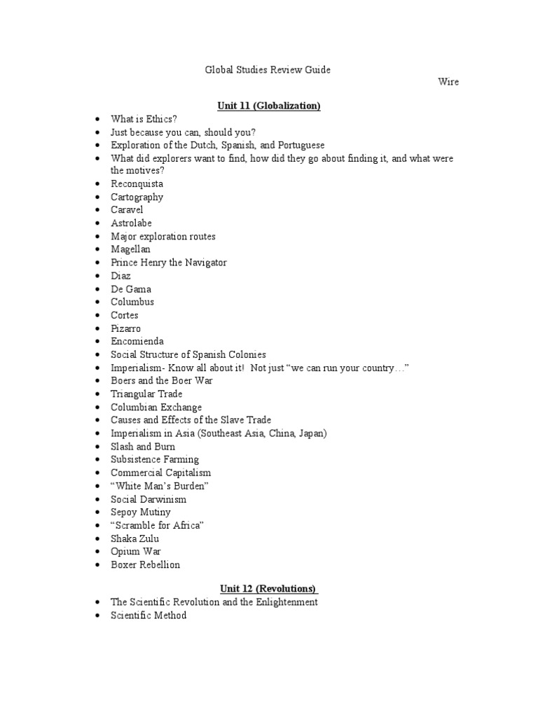 Comprehensive Global History Review Guide | PDF | Nazi Germany | World ...