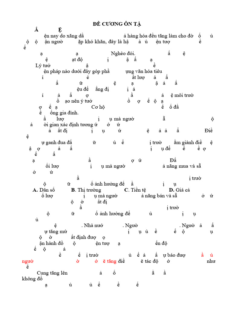 ĐỀ CƯƠNG ÔN TẬP CKI 1-đã nén | PDF