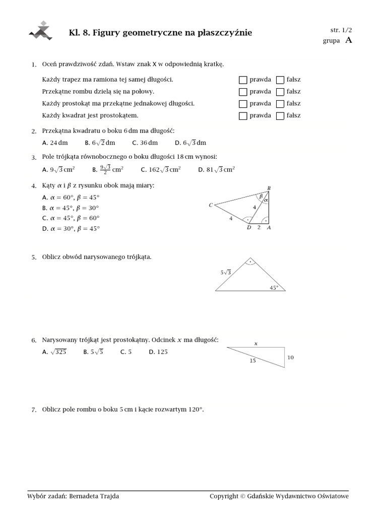 Figury Geometr. Kl. 8 | PDF