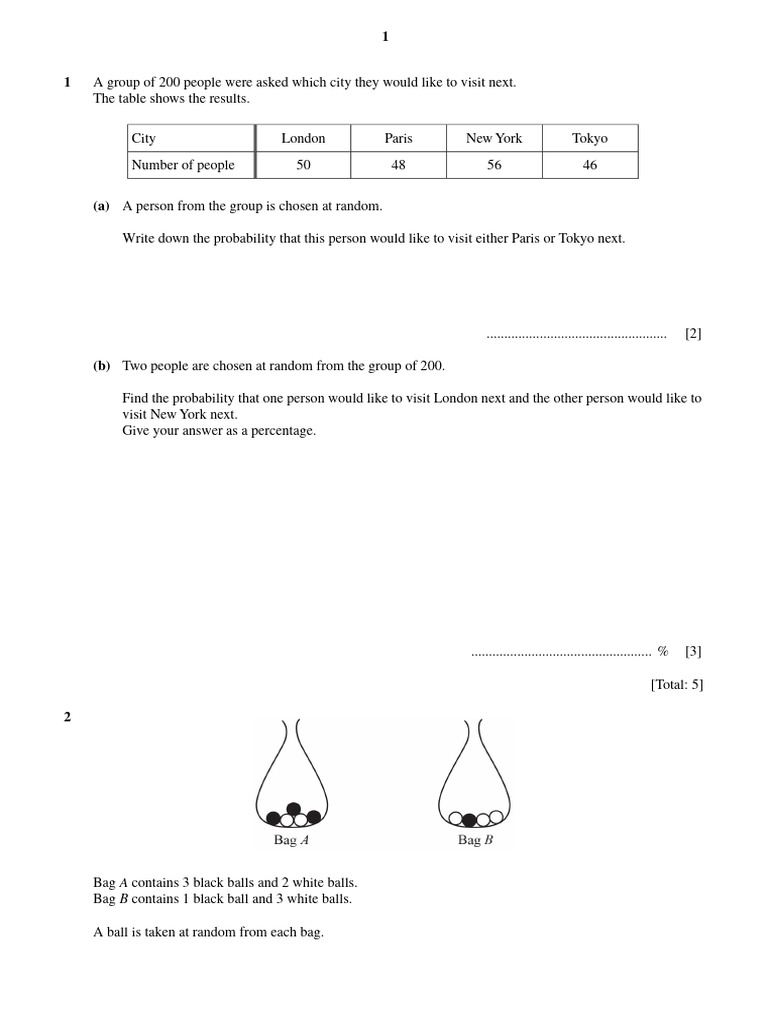 Probability QP-1 | PDF
