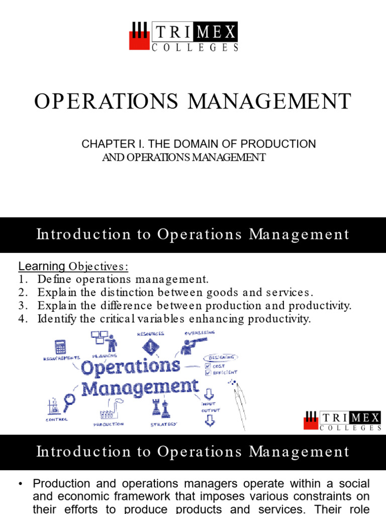 Chapter I. Domain of Production and Operations Management | PDF ...