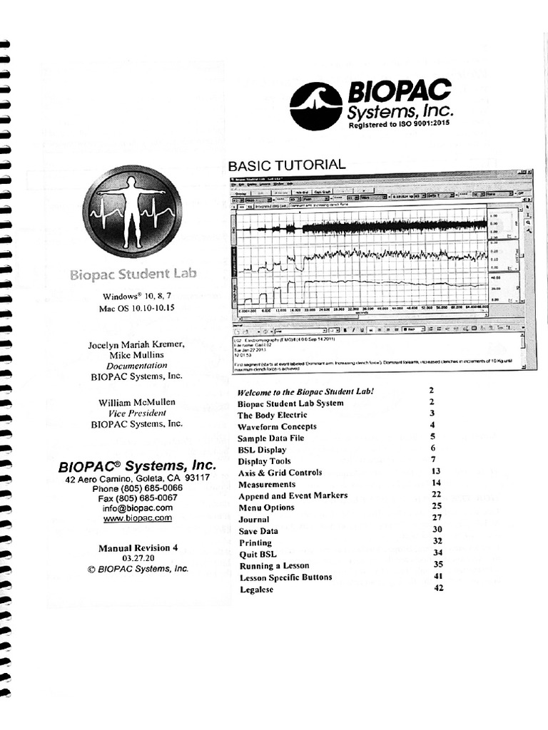 Biopac Basic Tutorial | PDF