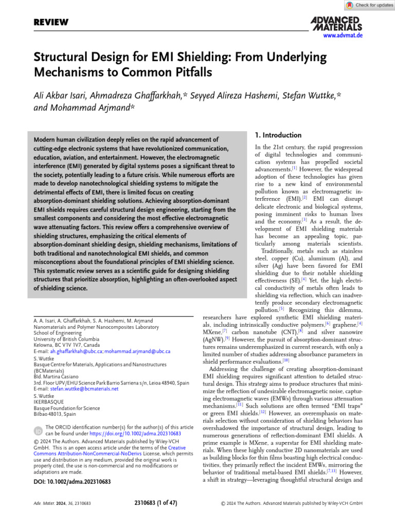 Structural Design For EMI Shielding From UnderlyingMechanisms To Common Pitfalls | PDF ...