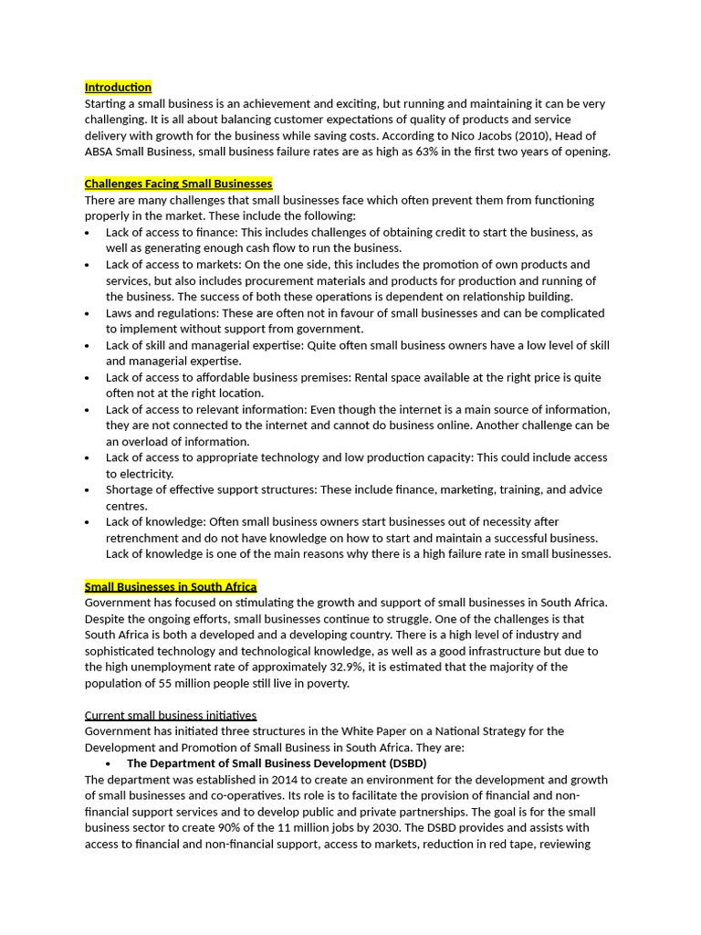 Challenges and Support for Small Businesses | PDF | Business | Economies