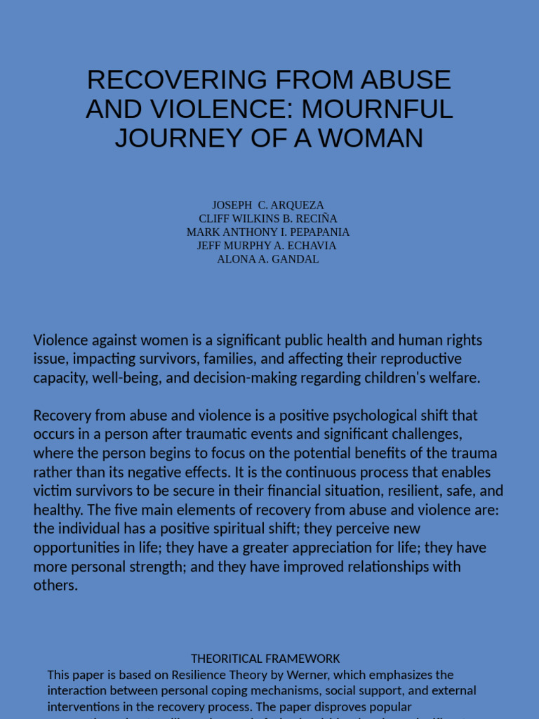 Recovering From Abuse and Violence | PDF | Psychological Resilience ...