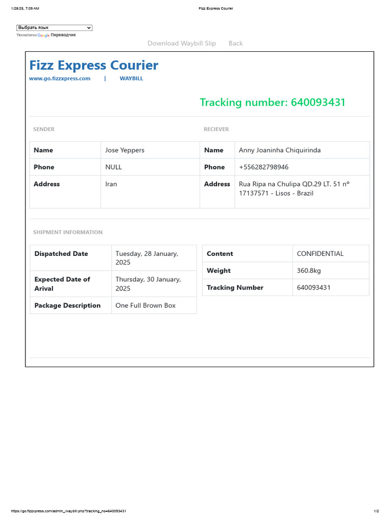 Fizz Express Courier | PDF